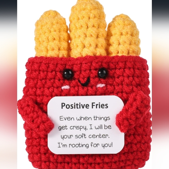 Handmade | Other | Crochet Positive Fries Pocket Positivity Handmade ...